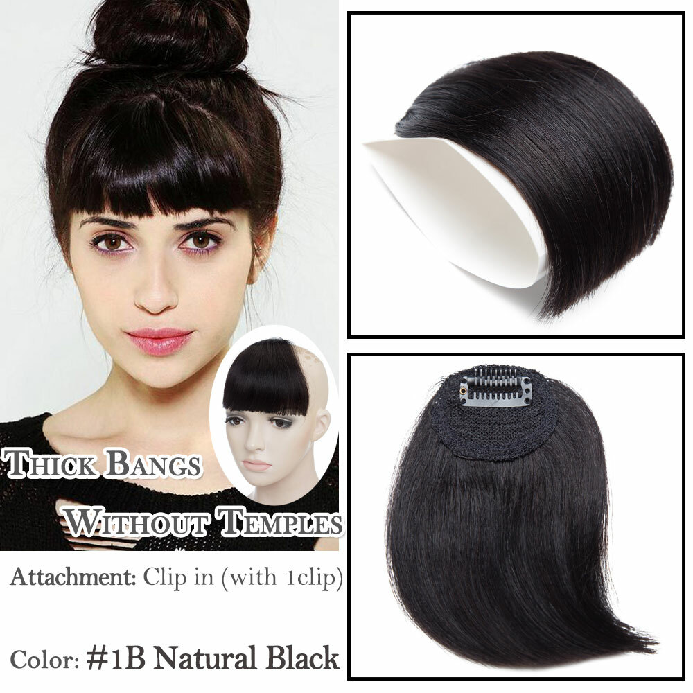 Neat Bangs Clip In Air Bang 100% Real Remy Human Hair Front Bang Hair ...