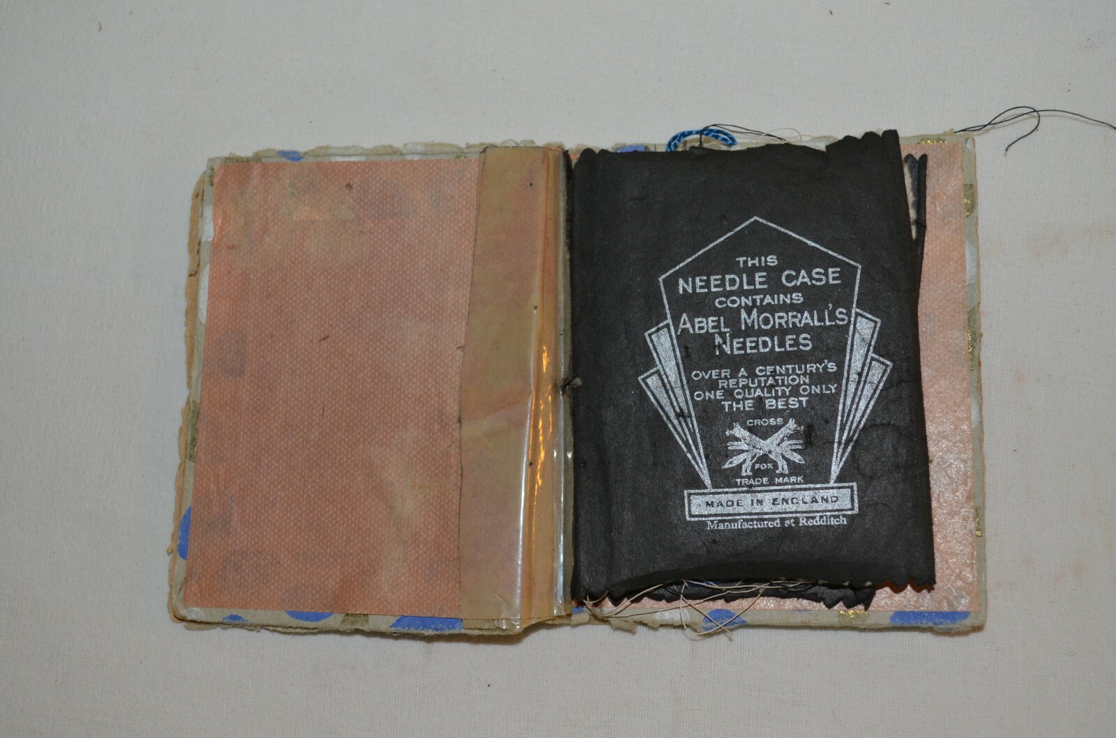 Vintage ABEL MORRALL NEEDLE CASE BOOK Cardboard Needle Case Book- - La ...