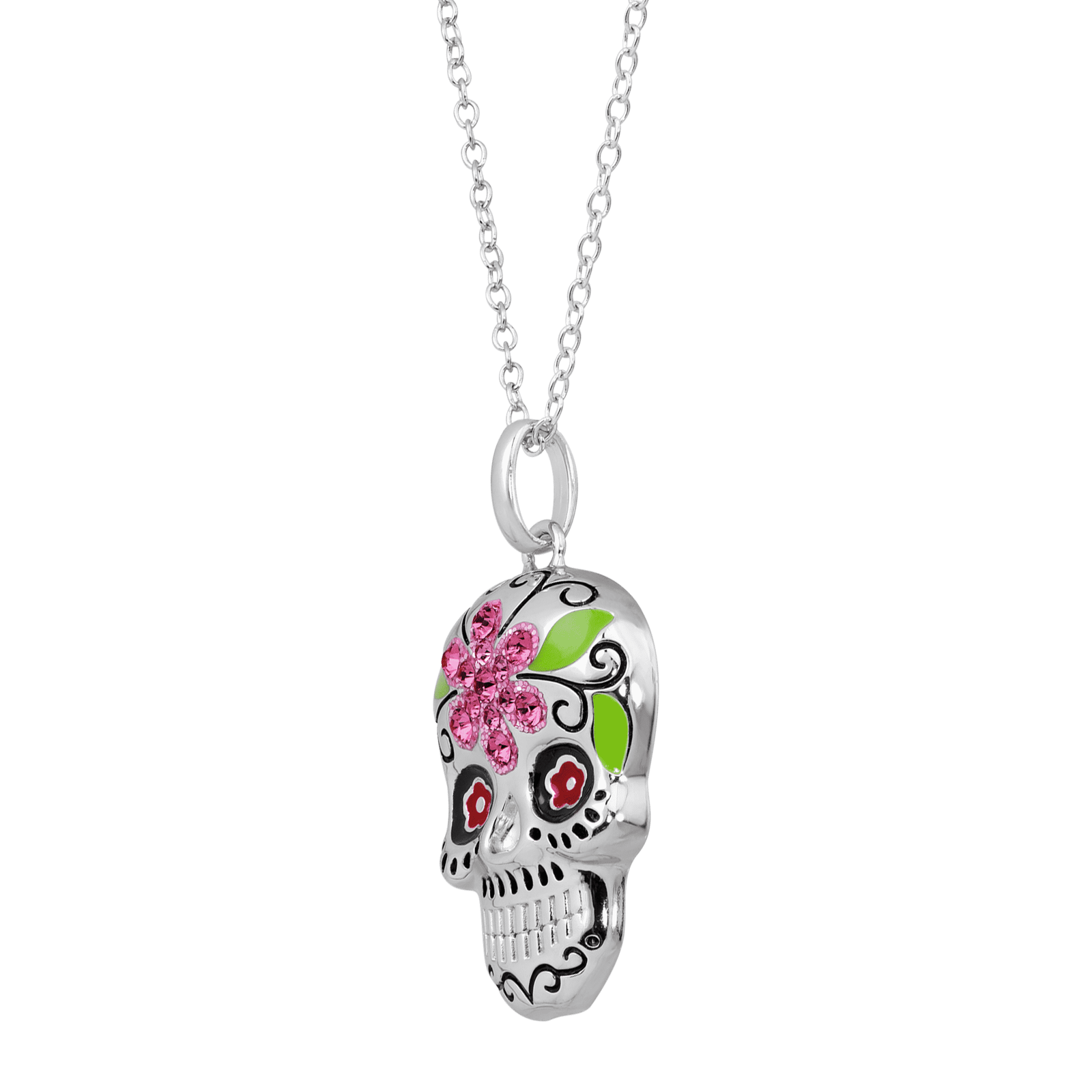 Crystaluxe Flower Sugar Skull Pendant - Sterling Silver for sale online ...