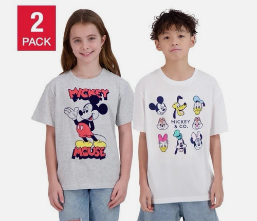 Disney Mickey Mouse Kids 2 Pack Small 7/8 Graphic Print T-Shirt Set | eBay