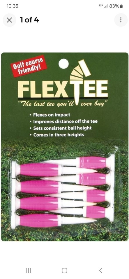 FlexTee Ladies Flexible Golf Tees - 8 Pack -Multi Heights - PINK | eBay