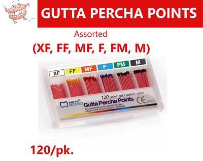 Dental Endo GUTTA Percha Points X Fine, FF, MF, F, FM, M - Assorted ...
