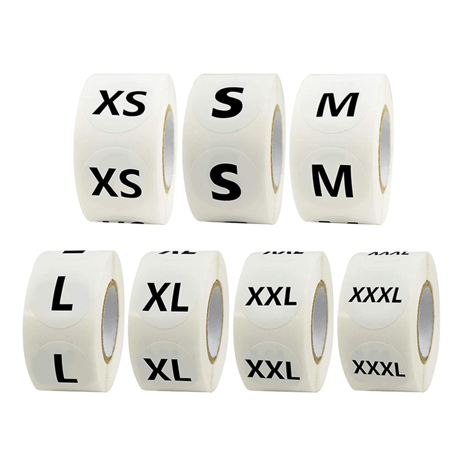 Crafts Creation 3500 Round Unisex Clothing Garment Size Labels Stickers ...