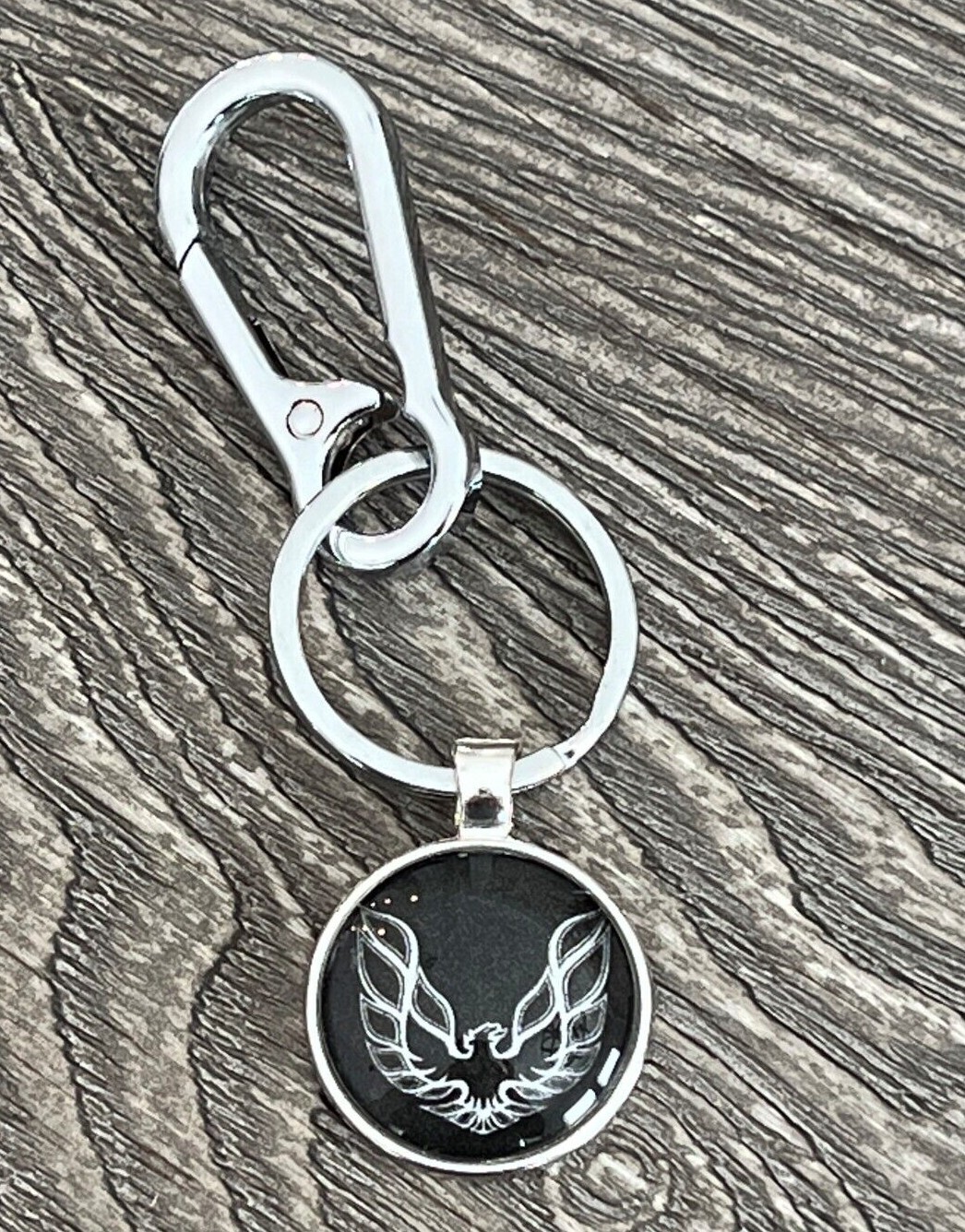 Silver and Black Pontiac Firebird Trans AM Keychain - Trans AM Eagle ...