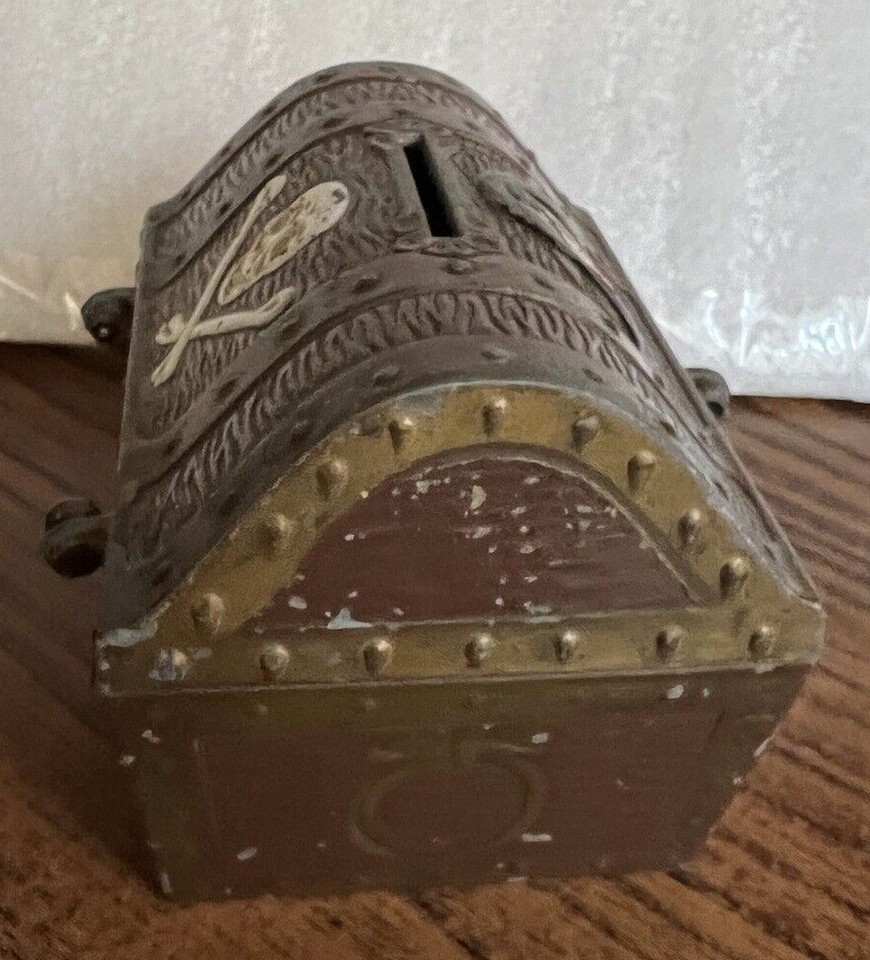 Vintage Metal Pirate Treasure Chest Savings Bank | eBay