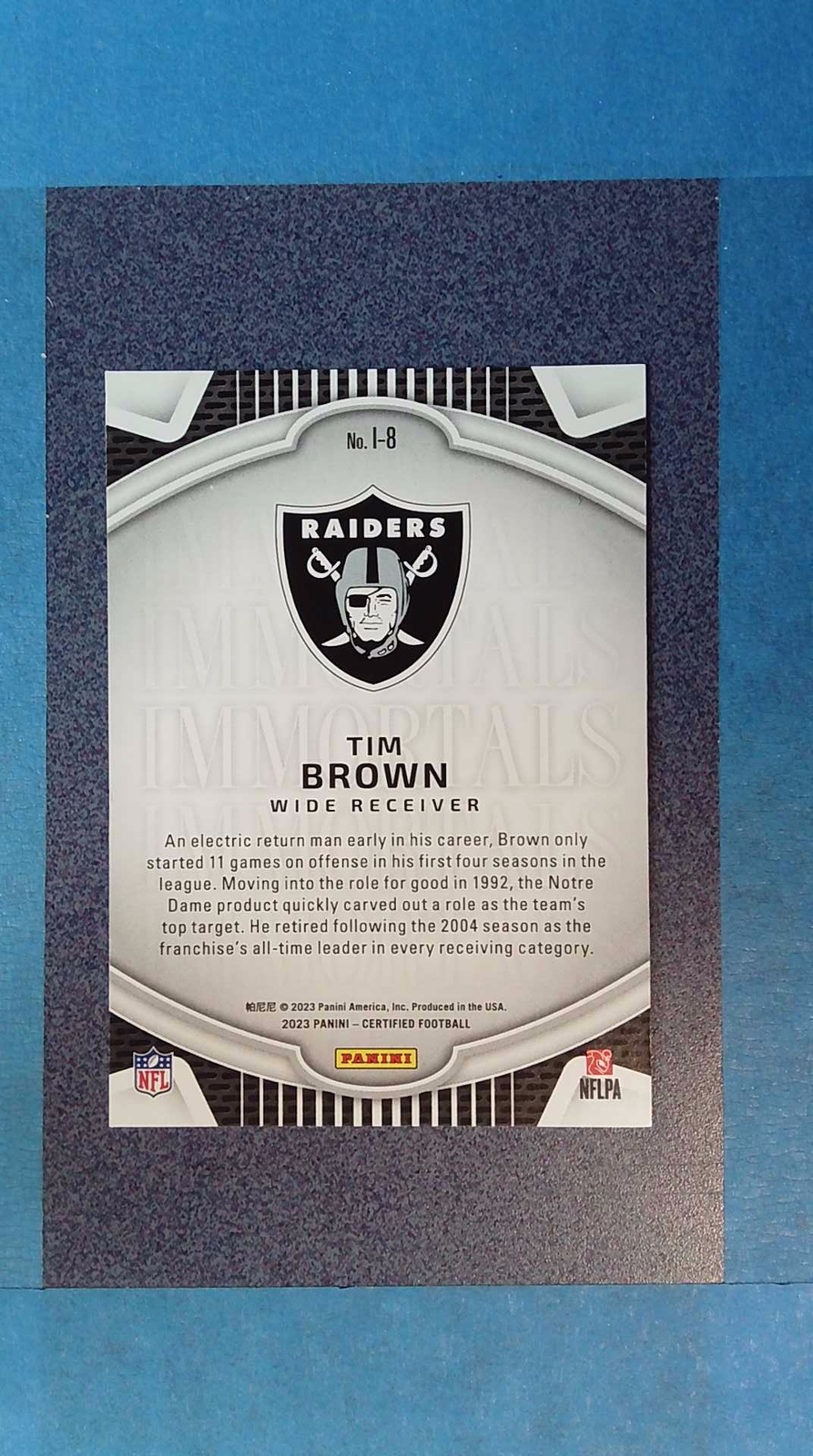 CT20) 2023 Certified TIM BROWN 75/75 Blue Immortals Oakland Raiders | eBay