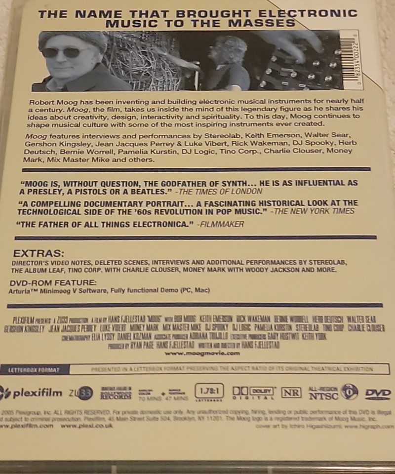Moog DVD Robert Moog , Keith Emerson , Gershon Kingsley Rare oop ...