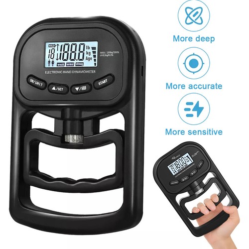 Digital Hand Dynamometer Grip Strength Tester 396Lbs/180Kg Grip ...