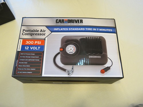 Portable Air Compressor 250/300 PSI 12 volt Car & Driver AC2133-BK ...