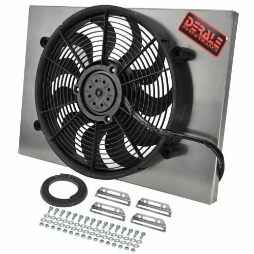 Derale 16828 High Output Single 17'' Electric RAD Fan Shroud 24''W x 17 ...