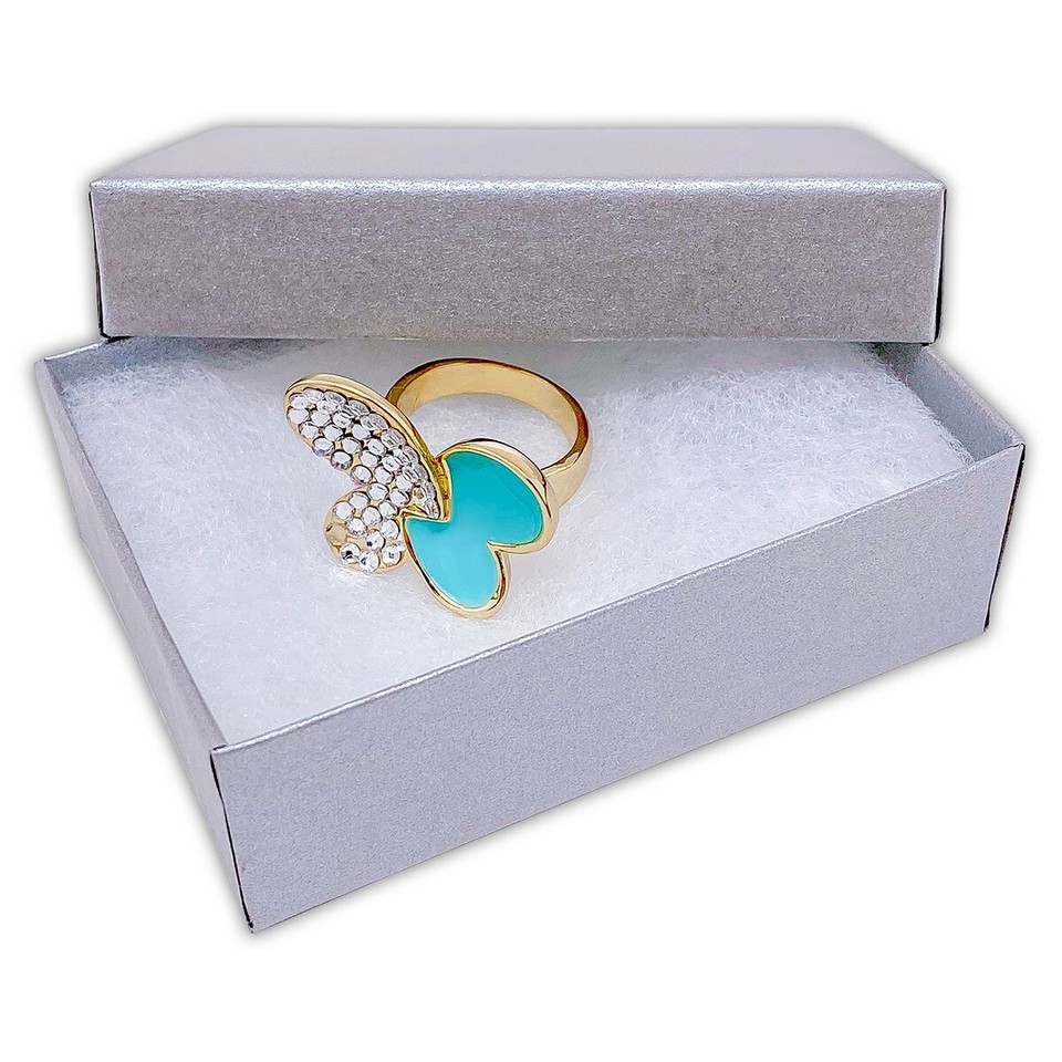 BULK 3.2x2.2x1 Cardboard #32 JEWELRY GIFT BOXES Cotton Fill Kraft Small ...