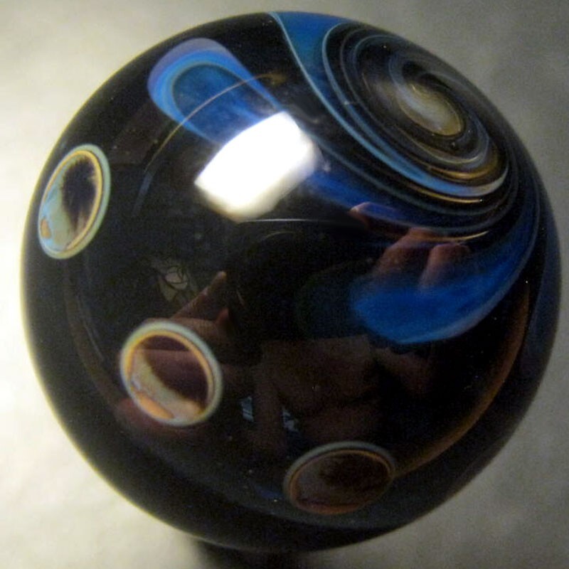 Glass Marble - .86" handmade contemporary art lampwork decor sculpture ...