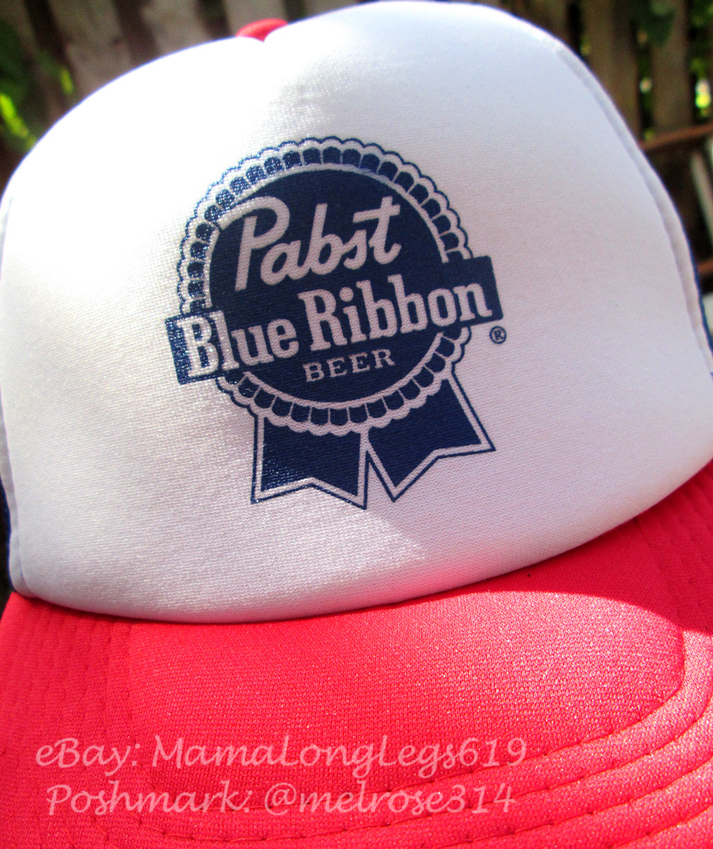 Vintage 1980s Pabst Blue Ribbon Beer PBR Mesh Snapback Hat Cap Otto NOS ...
