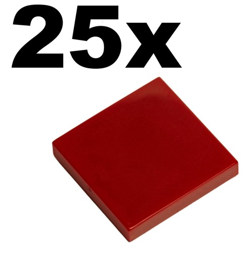 NEW LEGO - TILES - 2 x 2 - Red Dark tile x 25 - smooth flat tiled 2x2 ...
