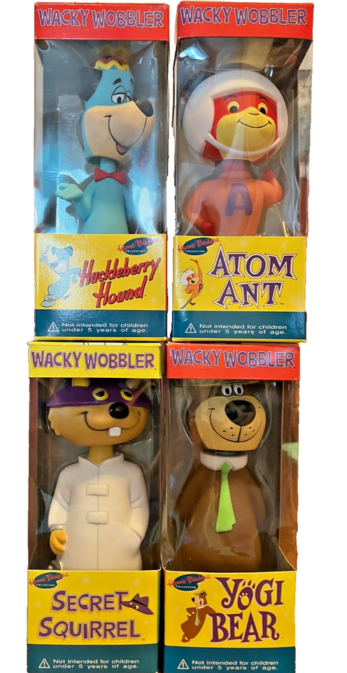 WACKY WOBBLERS-FUNKO- ATOM ANT, SECRET SQUIRREL, YOGI BEAR, HUCKLEBERRY ...