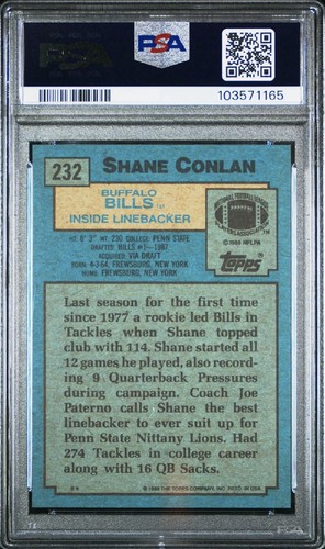 1988 TOPPS #232 SHANE CONLAN RC PSA 7 NM BUFFALO BILLS | eBay