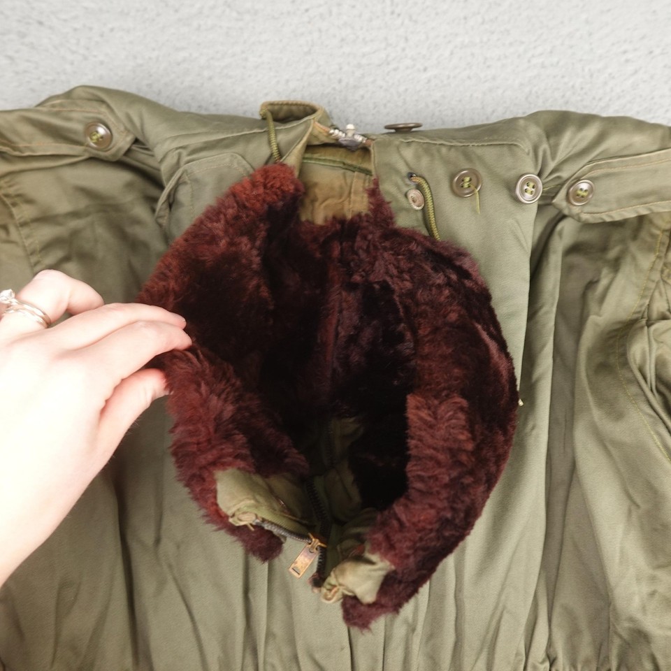 Vintage Flight Coat Jacket Mens Large Green WW2 1940s B9 Parka US Army ...