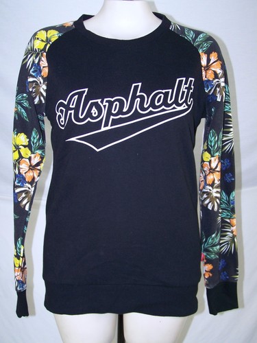 Asphalt Black Long Sleeve Animal Print Sweatshirt Womens Medium 8/10 ...