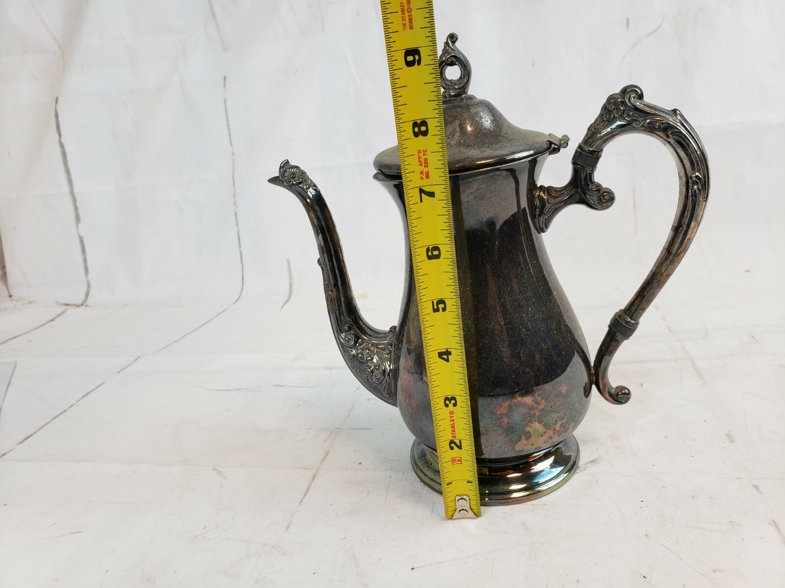 Vintage Pilgrim Silverplate Tea Coffee Pot With Floral Design A48 | eBay