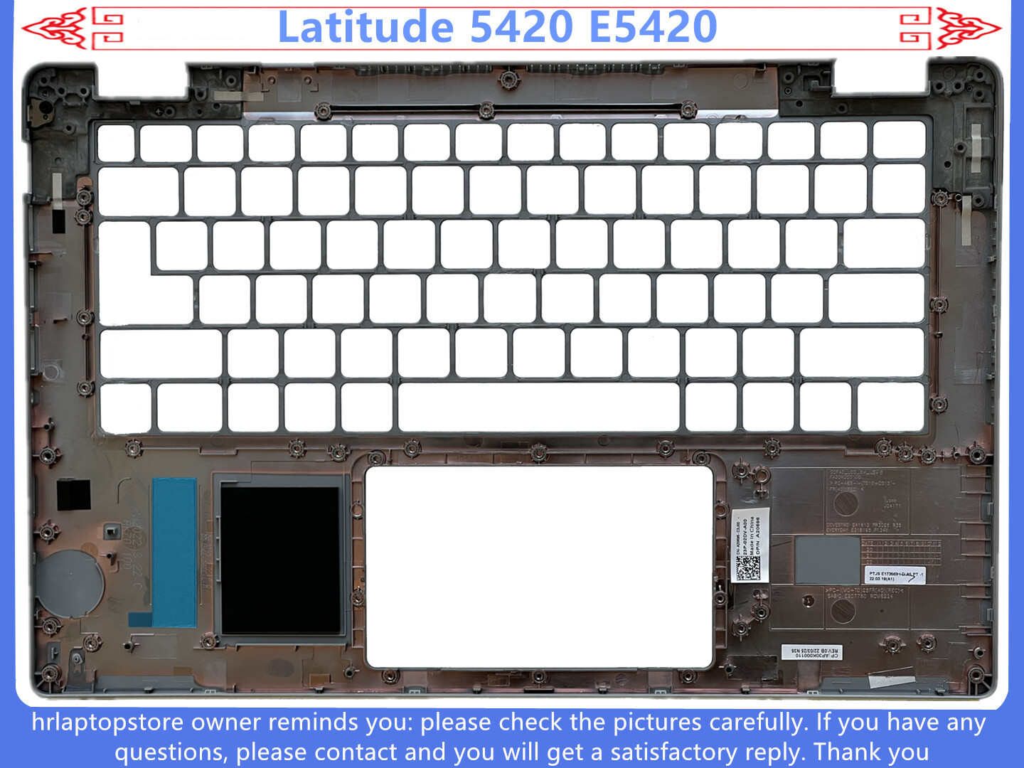 New For Dell Latitude 5420 E5420 Upper Case Palmrest Keyboard Bezel ...