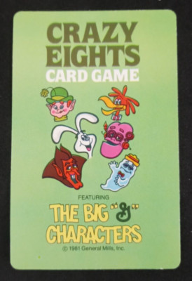 1981 General Mills Cereal Card Game Crazy Eights Single Card | eBay