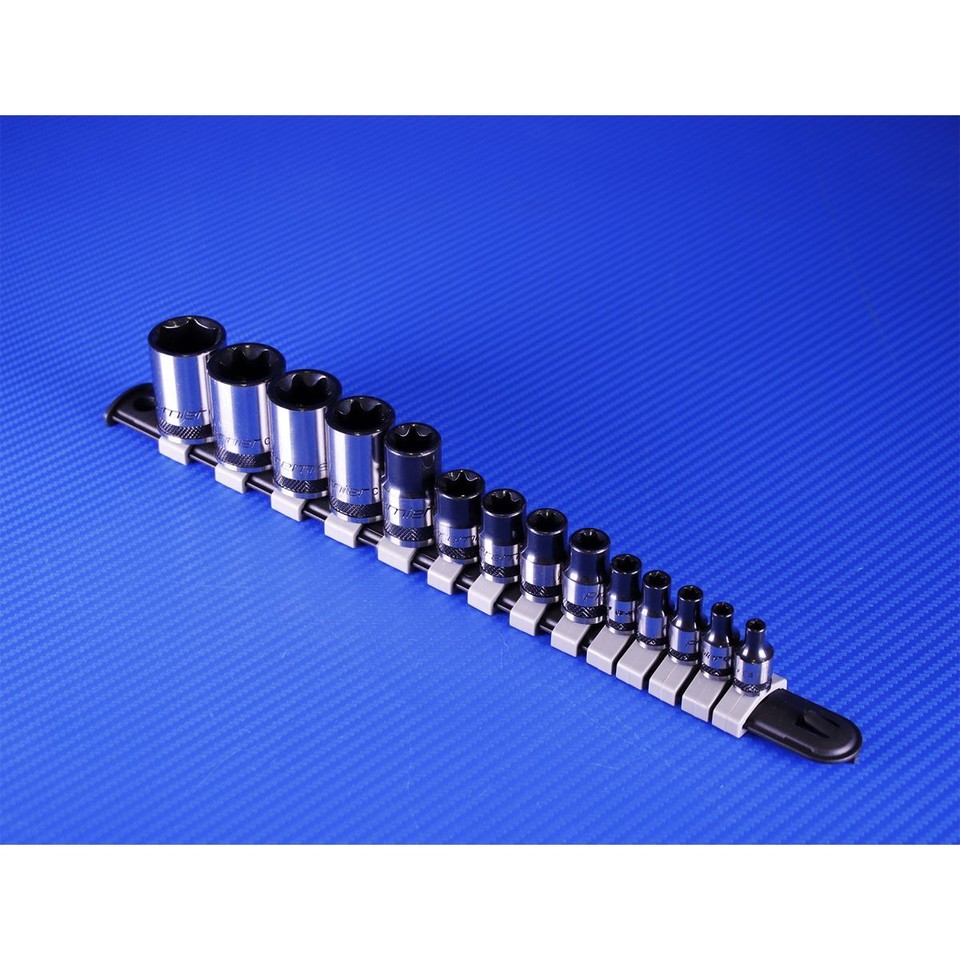 Sealey Torx Star Socket Set 14pc 1/4" 3/8" & 1/2"Sq Drive E4-E24 Black ...