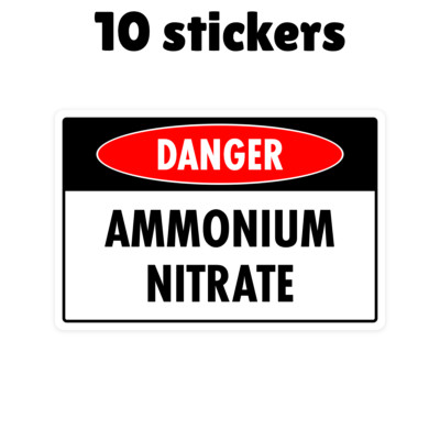 Ammonium Nitrate Danger Safety Sign Sticker Label Fade & Waterproof ...