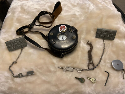 Vintage Detex Guardsman Clock with Leather Case & Keys Watchclock | eBay
