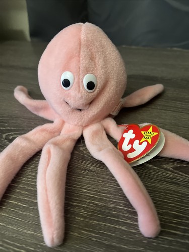 RARE RETIRED ORIGINAL TY BEANIE BABY INKY 1993 1994 PVC PELLETS TAG ...