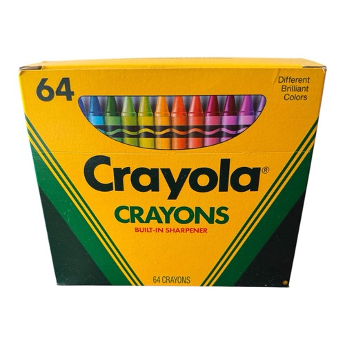Vintage 1990 Crayola Crayons 64 Count Box With Sharpener Dandelion ...
