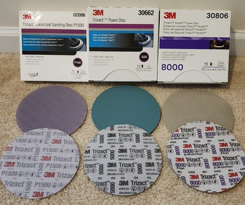 3M Trizact 6" Discs. 1500, 5000, 8000. 1 Of Each Grit. (3 Discs Total) Hookit... | eBay