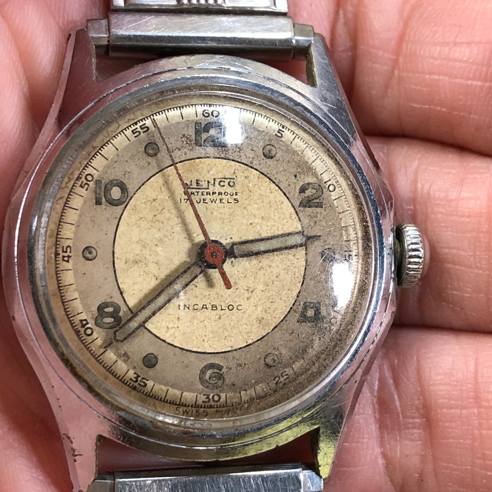 Jenco Men Silver Expansion Band Mechanical For Watch Parts Or Repair ...