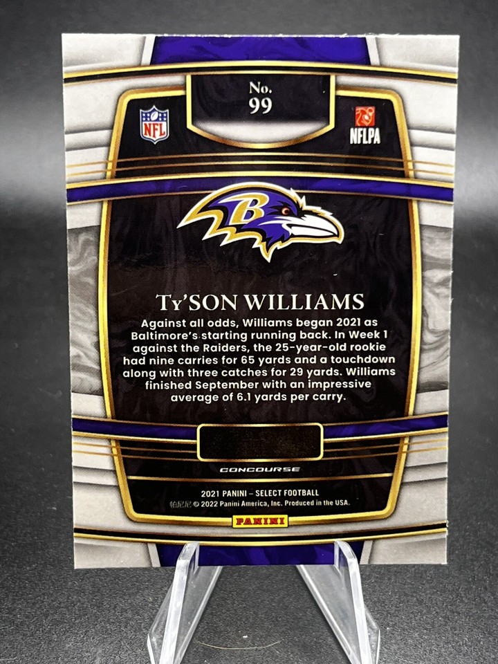 2021 Select Concourse Tyson Williams Rookie Baltimore Ravens #99 | eBay