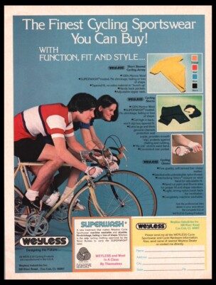 1977 Weyless Cycling gear-Vintage ORIGINAL Bike/Bicycle Print ad-70's ...