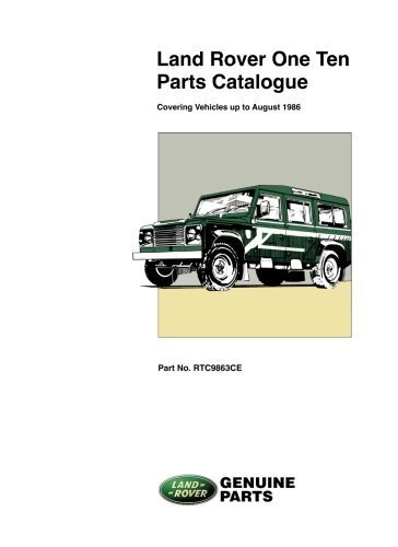Land Rover One Ten Parts Catalogue (Poche) Land Rover Parts Catalogue S ...