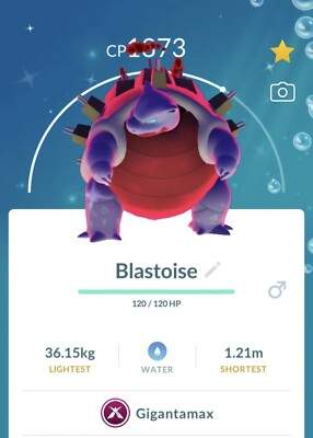 Rare LV 40 Shiny Blastoise Gigantamax Dynamax Pokémon Go Trade | PoGo ...