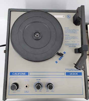 Vintage Califone 1430K Record Player Phonograph Turntable Portable 4 ...
