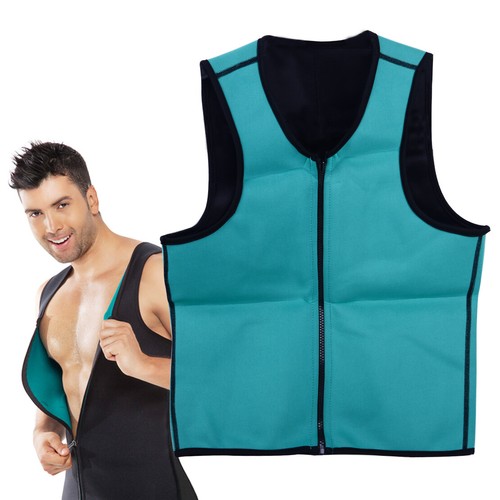 Men Body Shaper Waist Trainer Trimmer Bodysuit Zip Vest Sport Fat ...
