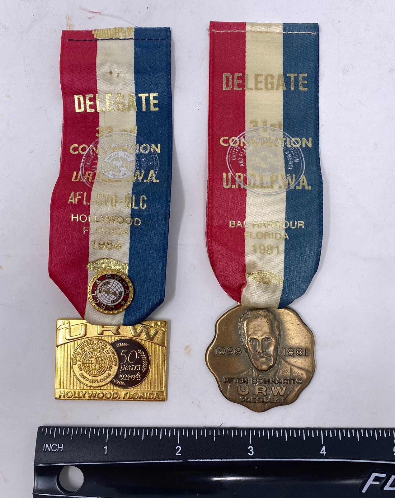 URCLPWA URW 1985 Delegate Ribbon United Rubber, Cork, Linoleum Plastic ...