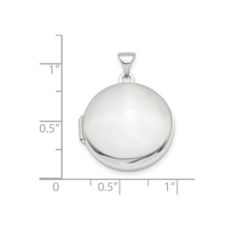 14k 14kt White Gold Polished Domed 20mm Round Locket 20mm X 20mm | eBay