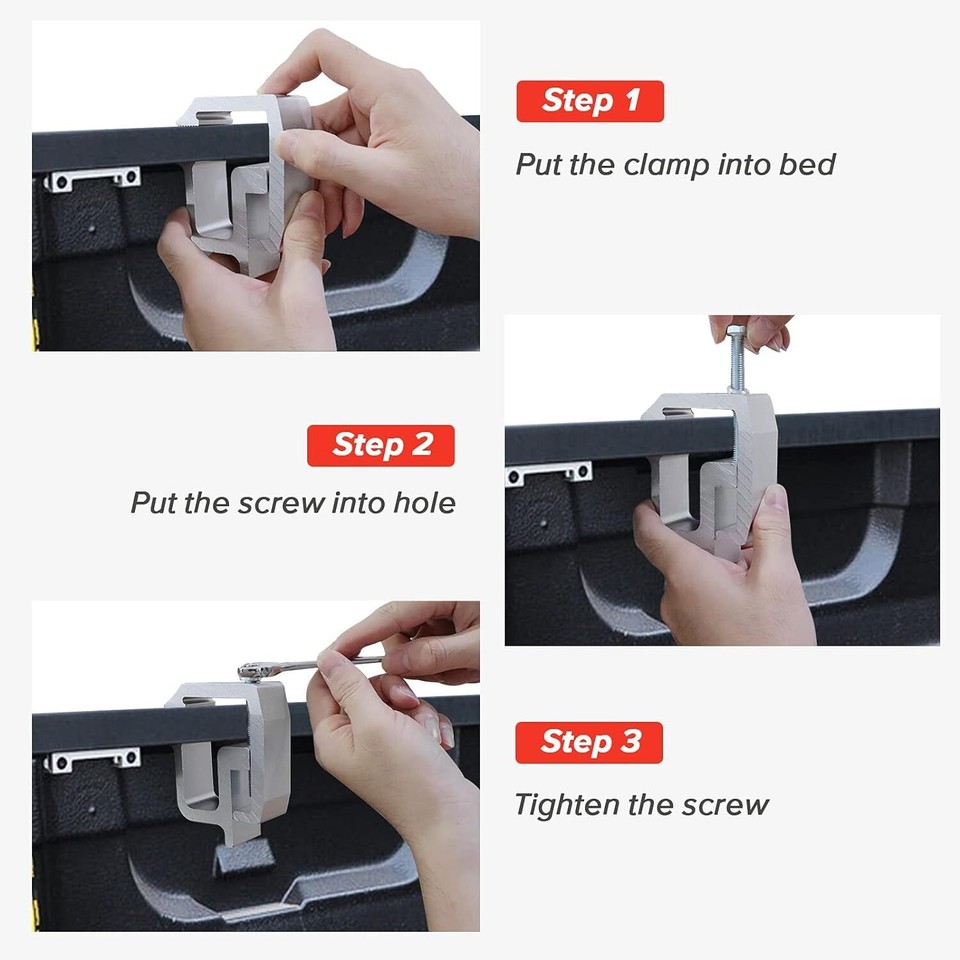 8PCS Truck Cap Topper Camper Aluminum Shell Mounting Clamps Heavy Duty ...