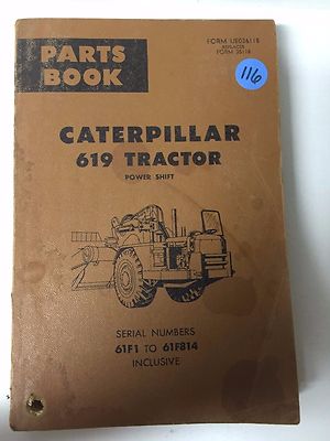 CATERPILLAR 619 TRACTOR POWER SHIFT PARTS BOOK 61F1 61F814 AUG 1969 ...