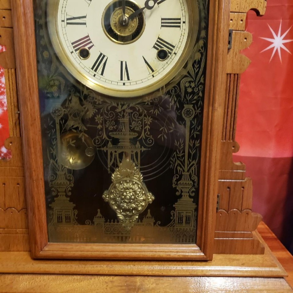 E.N. Welch "Eclipse" Gingerbread Parlor Shelf Clock With Alarm | eBay