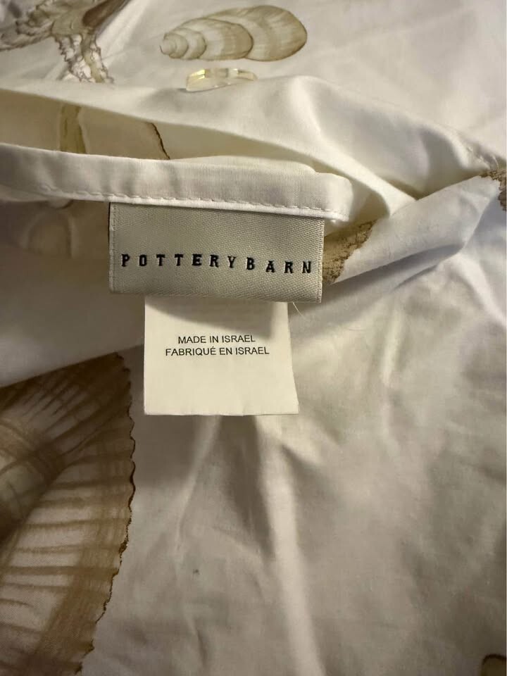 Pottery Barn Seashell KING Duvet Cover Set. 2 Euro Shams. RARE | eBay