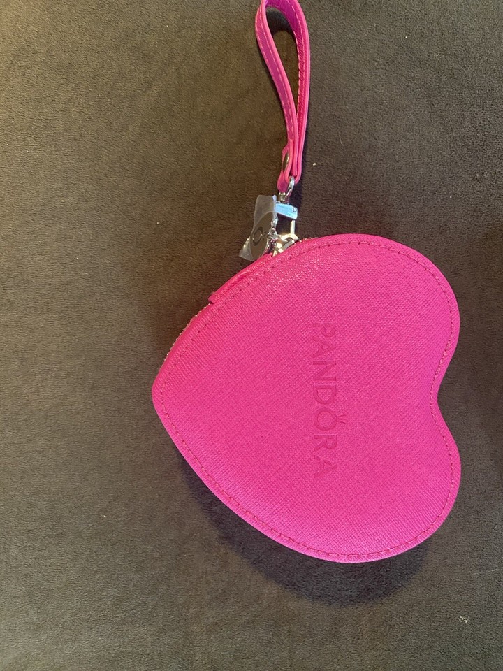 PANDORA PINK HEART SHAPED JEWELRY BOX/case W/Box &Bag. Valentine ...