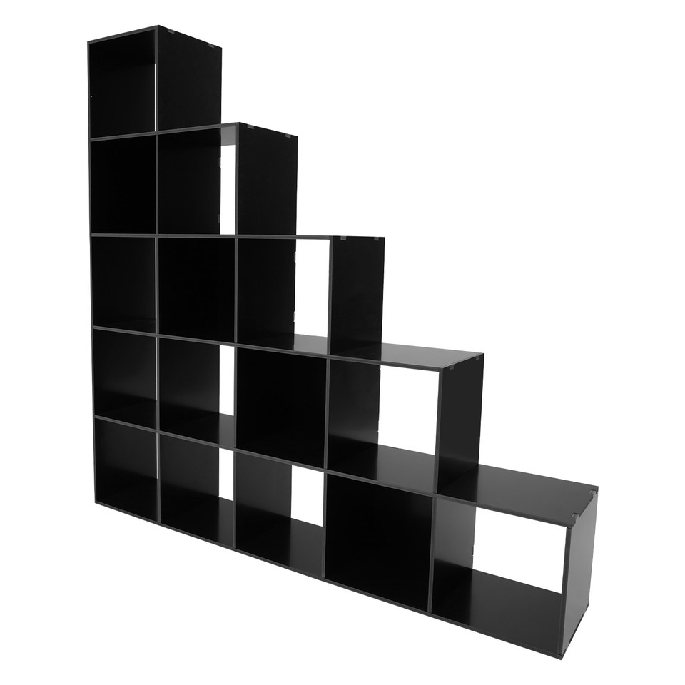 Ladder Cube Storage Bookcase L-shaped Corner Shelf 15-cube Organizer ...