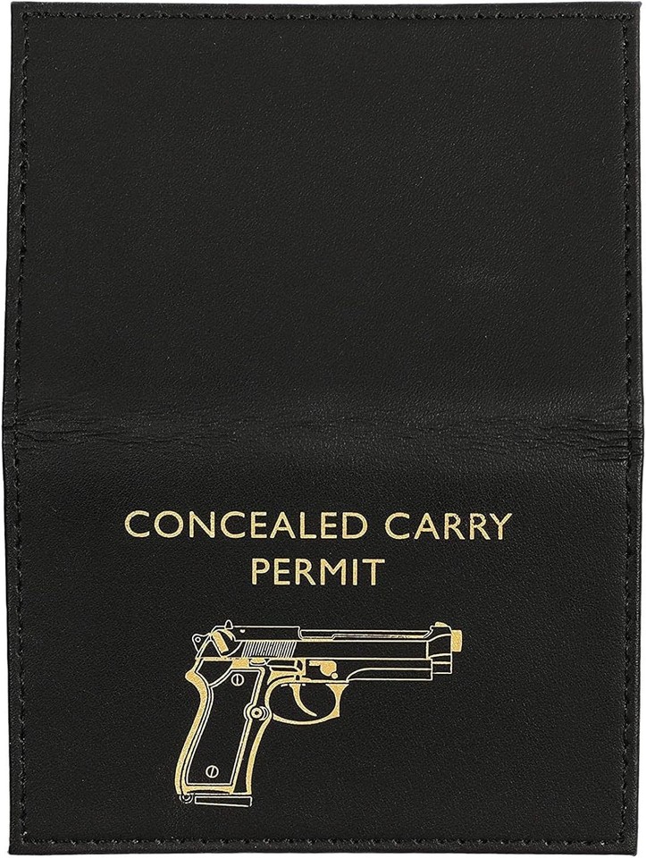 Concealed Carry Permit & Badge Holder - Security Organizer & Black,Gold ...