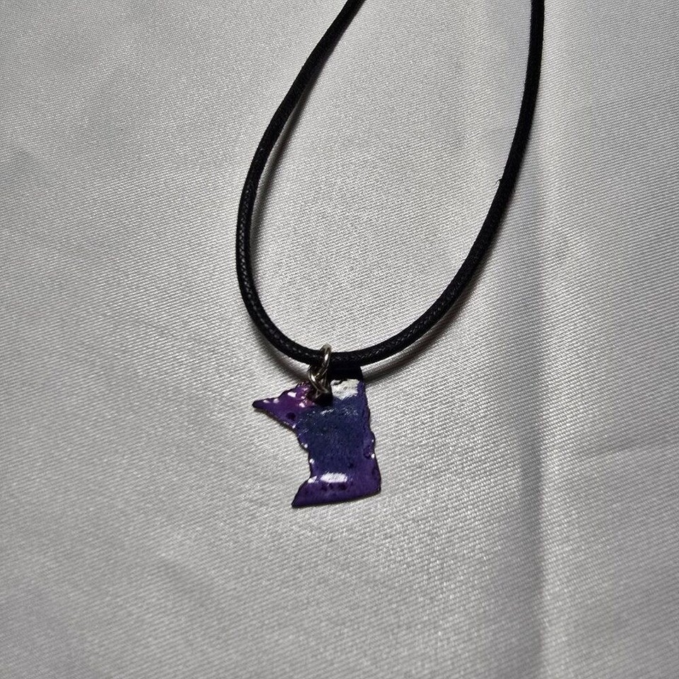 Purple State of Minnesota shaped charm/necklace | eBay UK