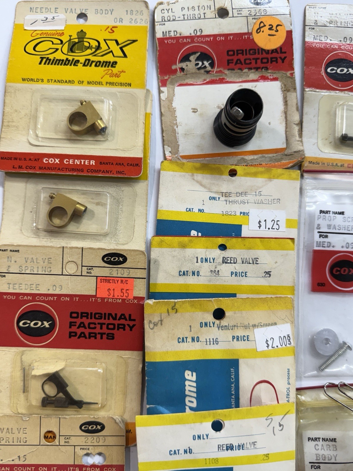 COX VINTAGE HOBBY STORE MODEL AIRPLANE ENGINE PARTS TIME TO STOCK UP ...