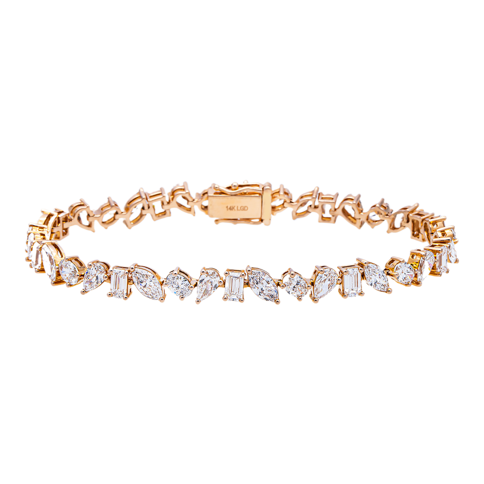 14K Rose Gold Multi Cut Diamond Tennis Bracelet 11.86 CT | eBay
